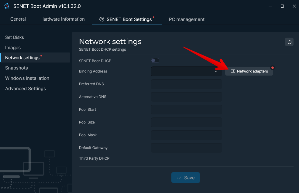 Step 2. Setting up network – ENESTECH Software