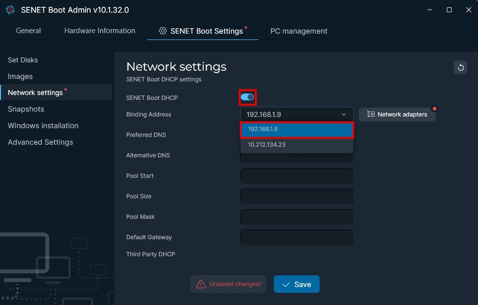 Step 2. Setting up network – ENESTECH Software