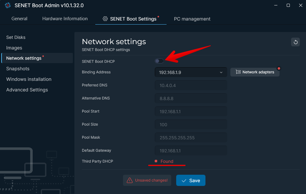 Step 2. Setting up network – ENESTECH Software