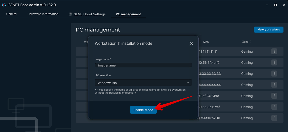 Step 4. Creating image/Installing Windows – ENESTECH Software
