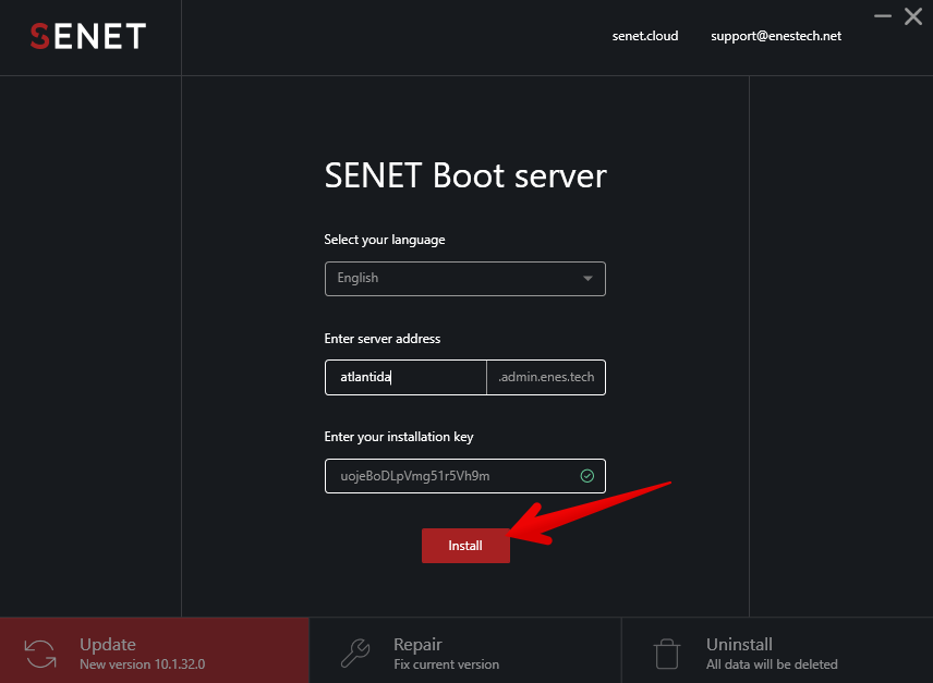 Step 1. Installing SENET Boot Server – ENESTECH Software
