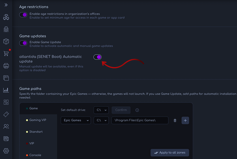 Apps & Games: General Settings – ENESTECH Software