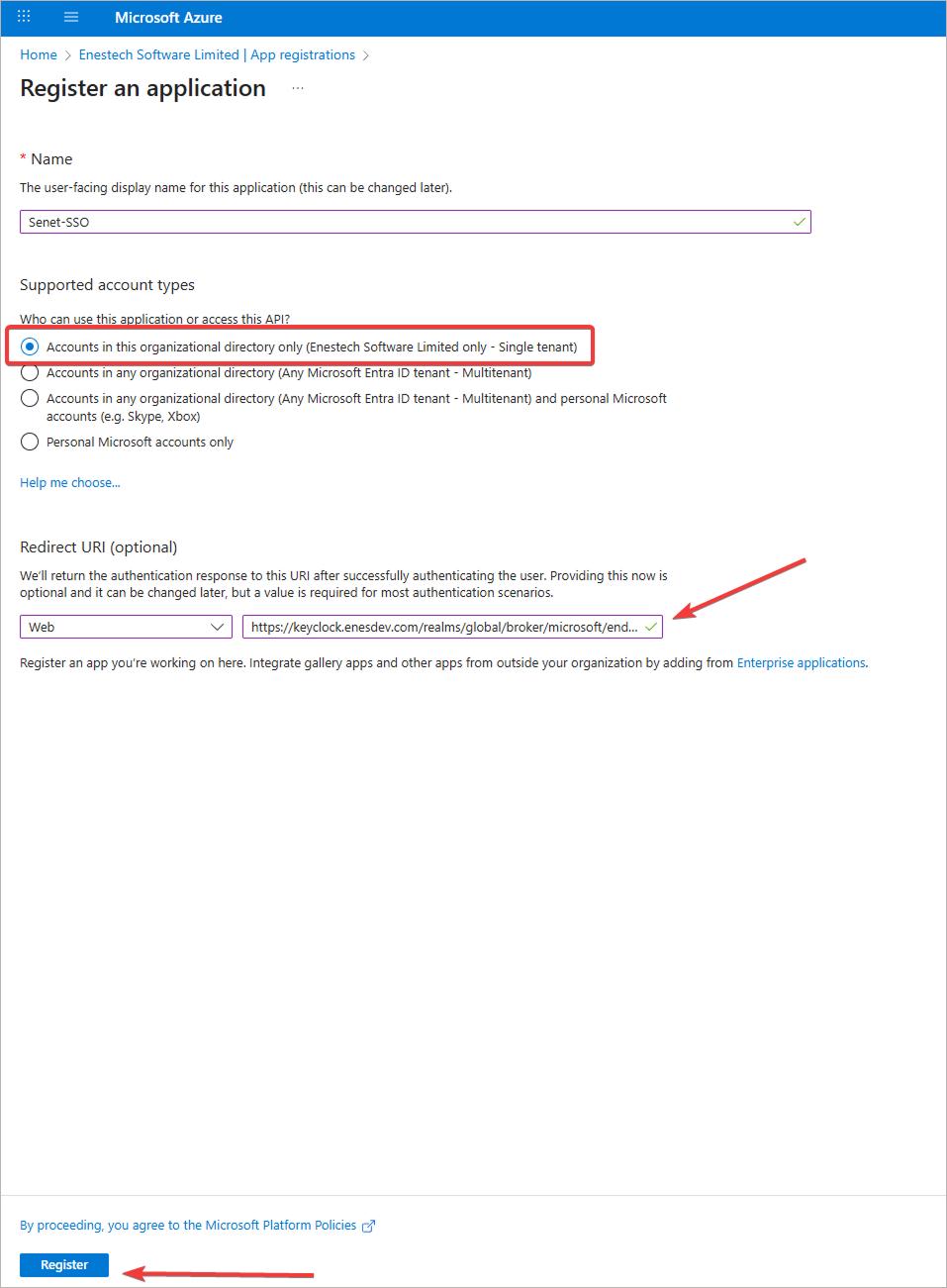 Single Sign-On (SSO) with Microsoft Entra ID (Azure AD) – ENESTECH Software