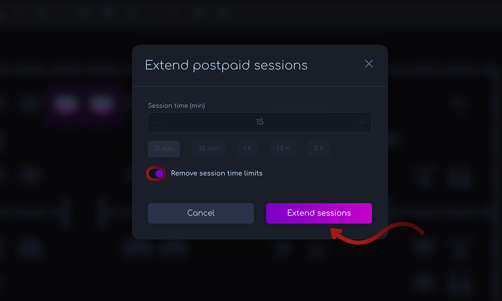 How to Extend a Postpaid Session – ENESTECH Software