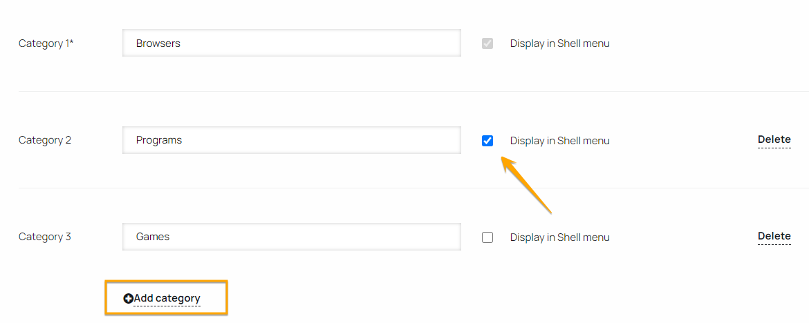 Is it possible to add section to the Shell (launcher)? – ENESTECH Software