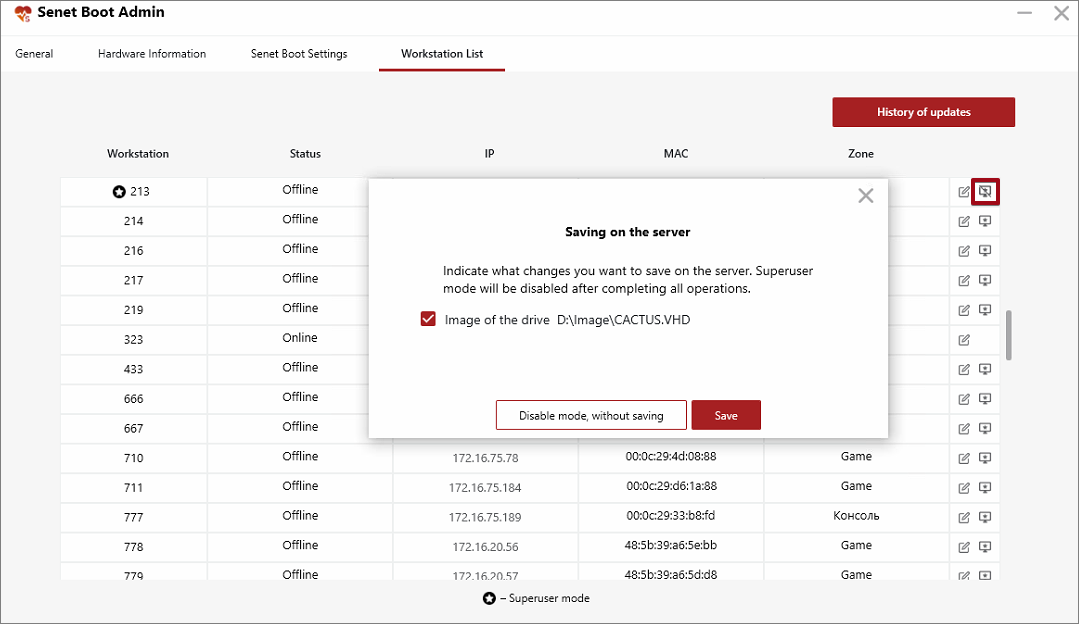 Creation and management of Snapshots in SENET Boot Admin – ENESTECH Software