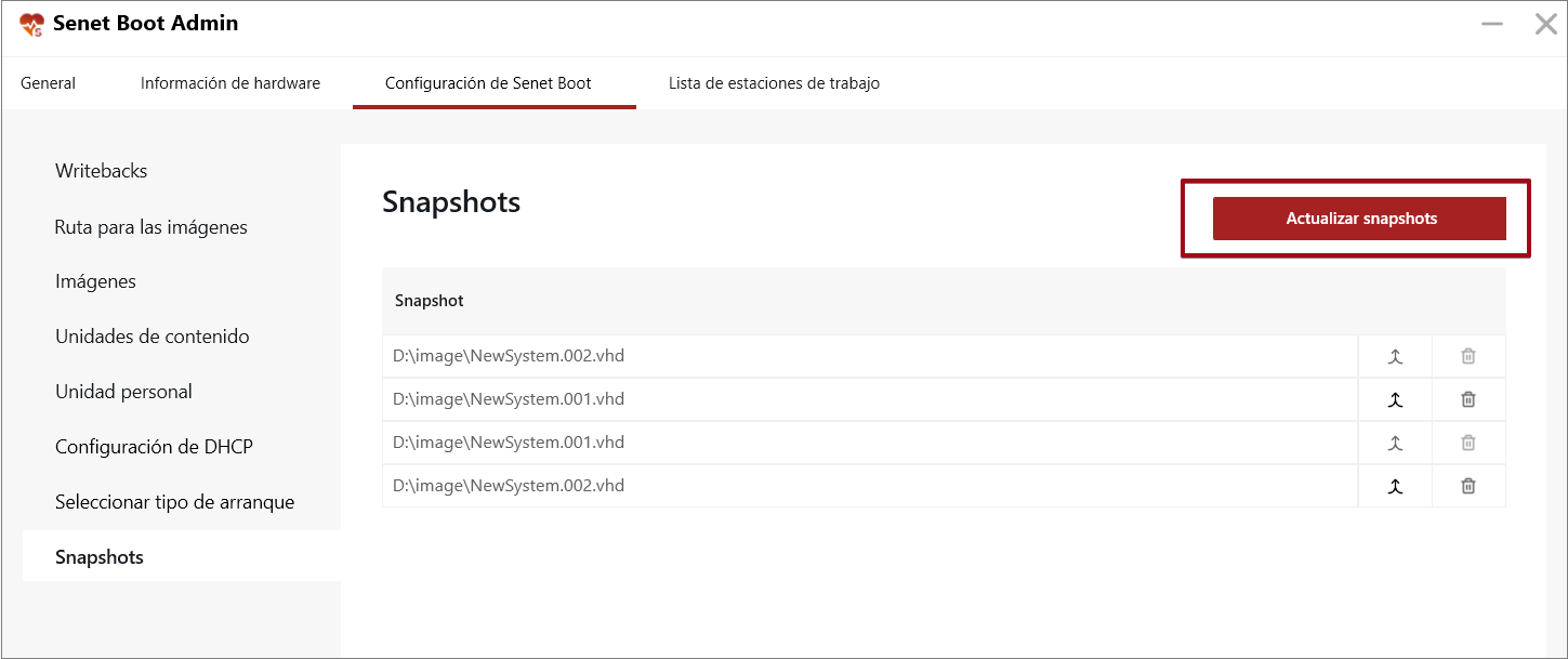 ¿Cómo crear y gestionar Snapshots en SENET Boot Admin? – ENESTECH Software