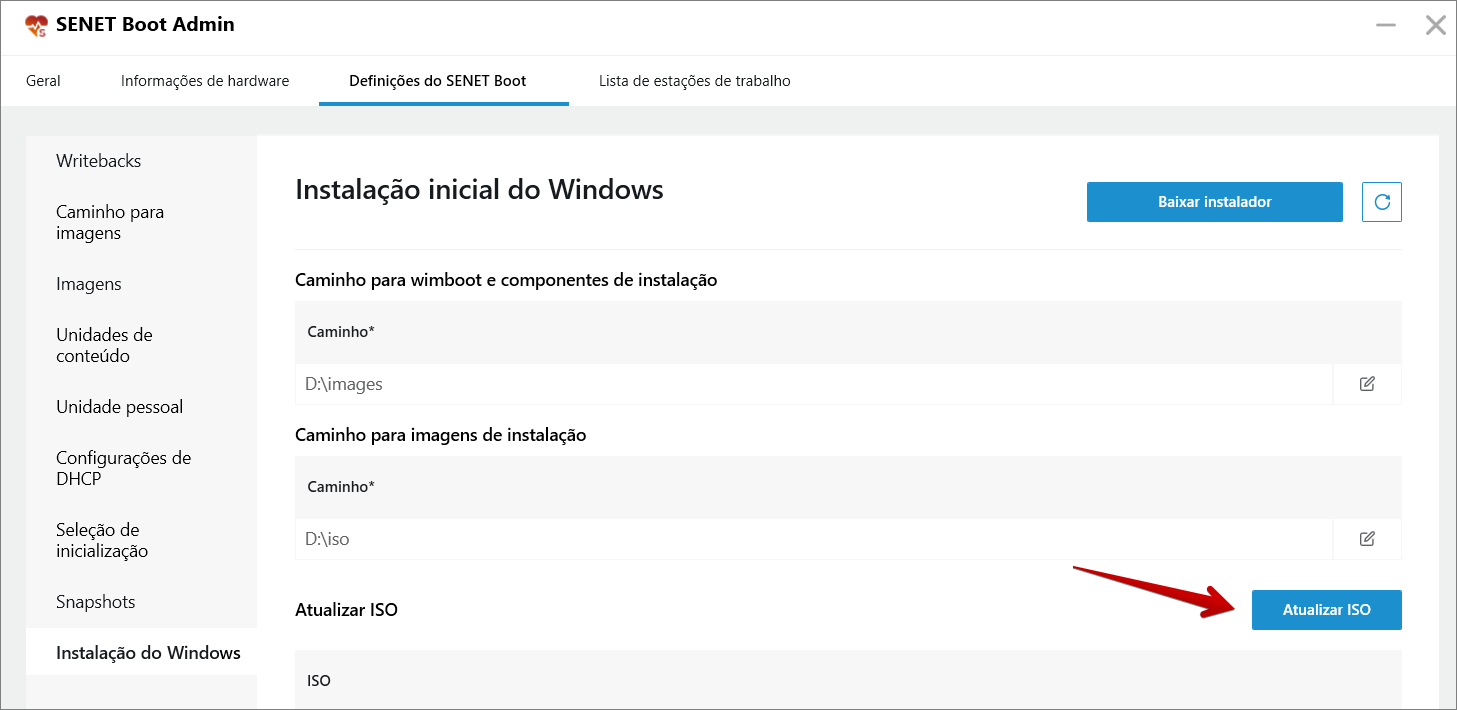 Passo 5. Criação de imagens/Instalação do Windows no sistema SENET Boot ...