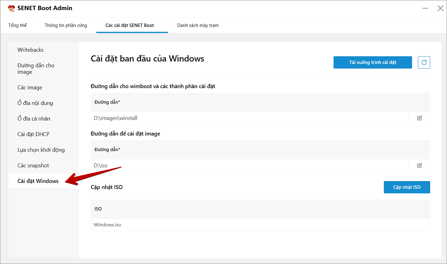 Bước 5. Tạo image/Cài đặt Windows trong hệ thống SENET Boot – ENESTECH ...